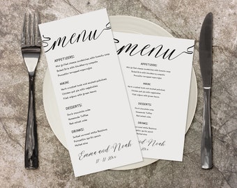 Downloadable 4x9 Menu - Etsy