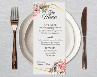 Downloadable 4x9 Menu - Etsy