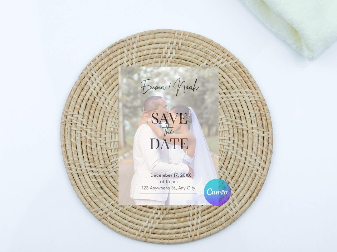Vellum Save the Date Overlay: Modern Minimalist Invitation (canva ...