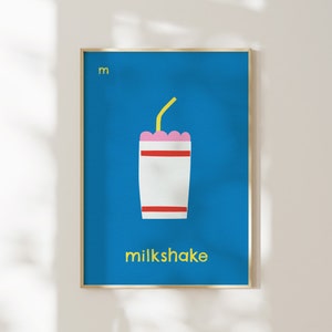 Milkshake Print | for Kids Nursery, Playroom, Bedroom | Modern Kids ...