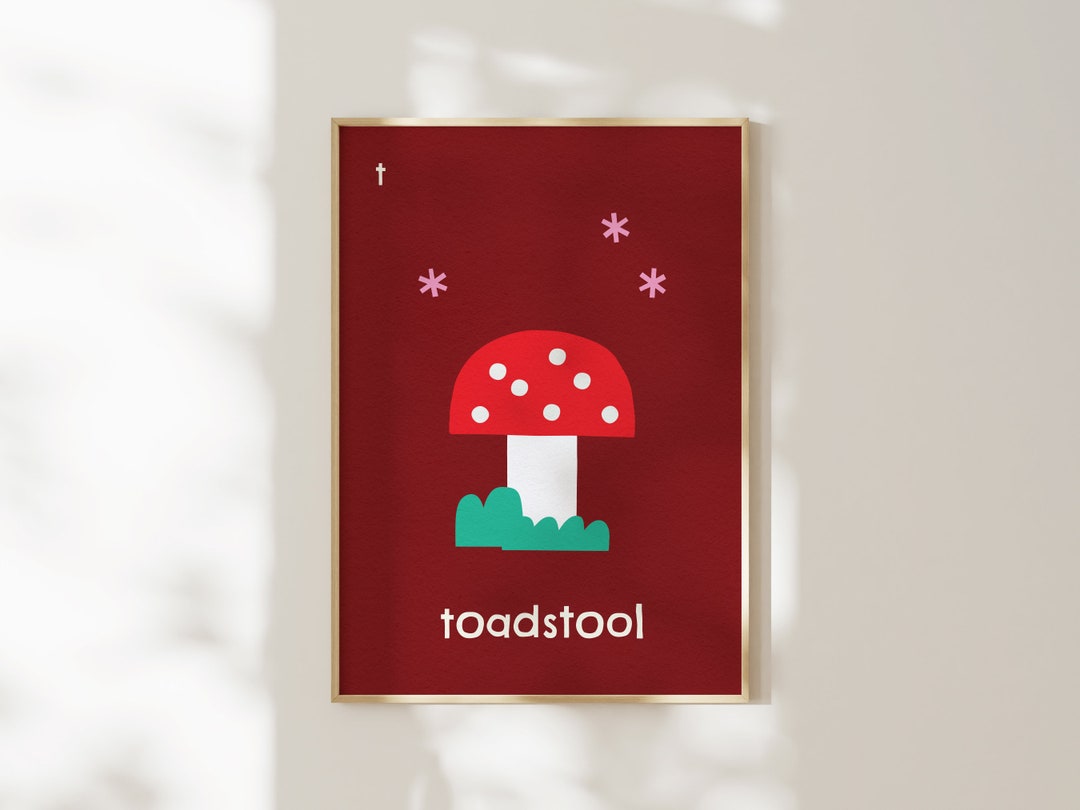 Toadstool Print Kids Nursery Art Playroom Wall Kids Room - Etsy
