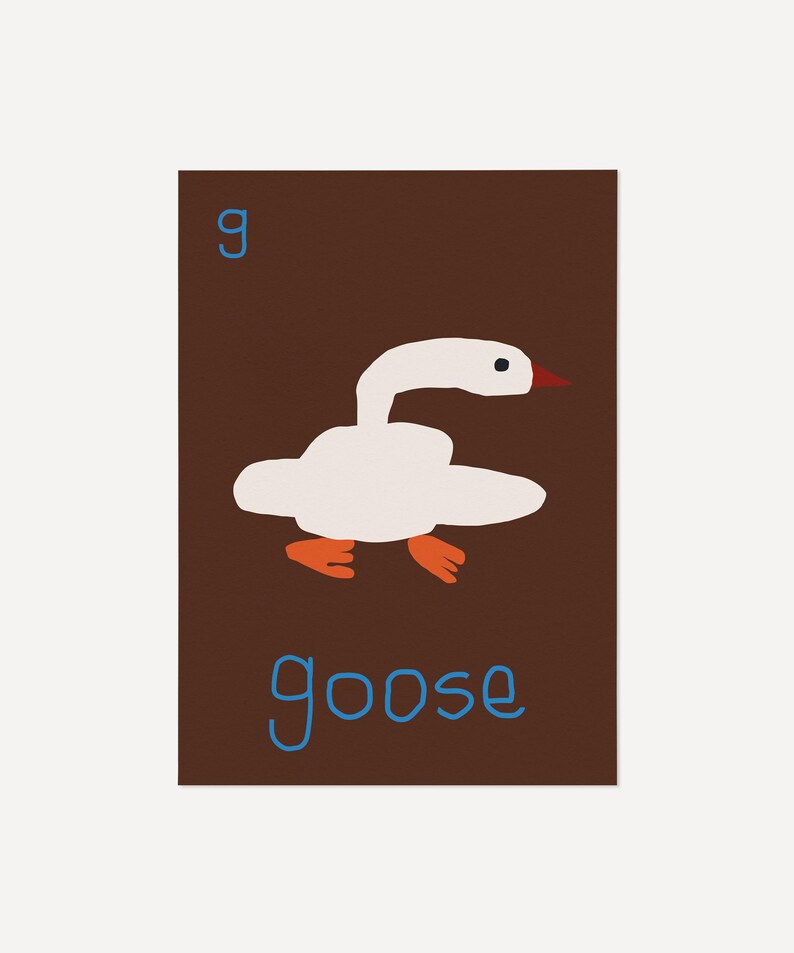 Goose Print | Letter G Poster | Art Print for Kids Room | Playroom ...