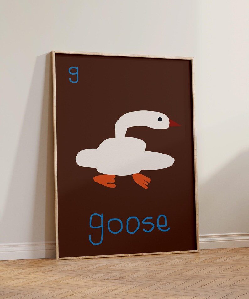 Goose Print | Letter G Poster | Art Print for Kids Room | Playroom ...