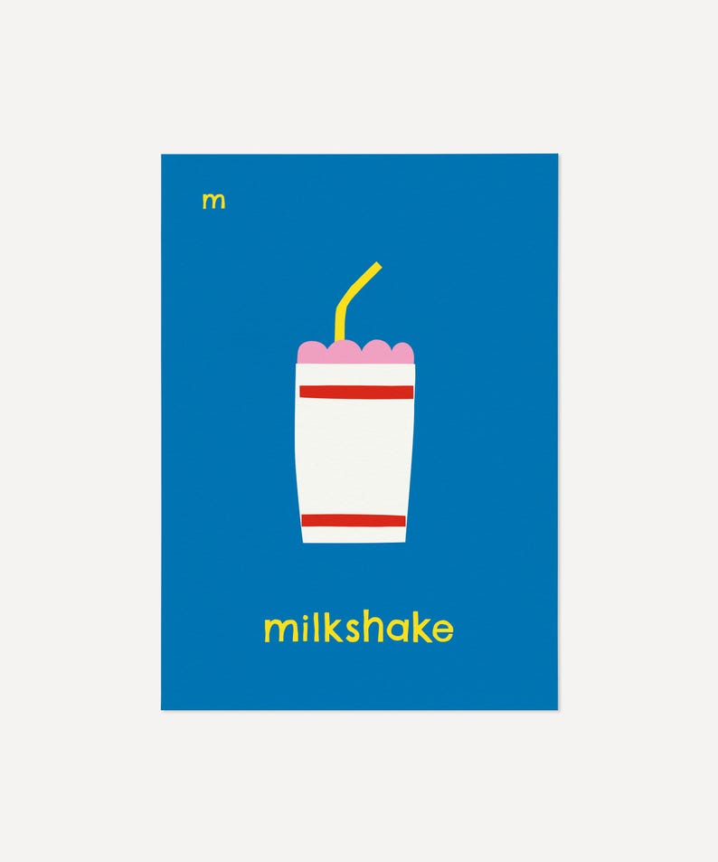 Milkshake Print | for Kids Nursery, Playroom, Bedroom | Modern Kids ...