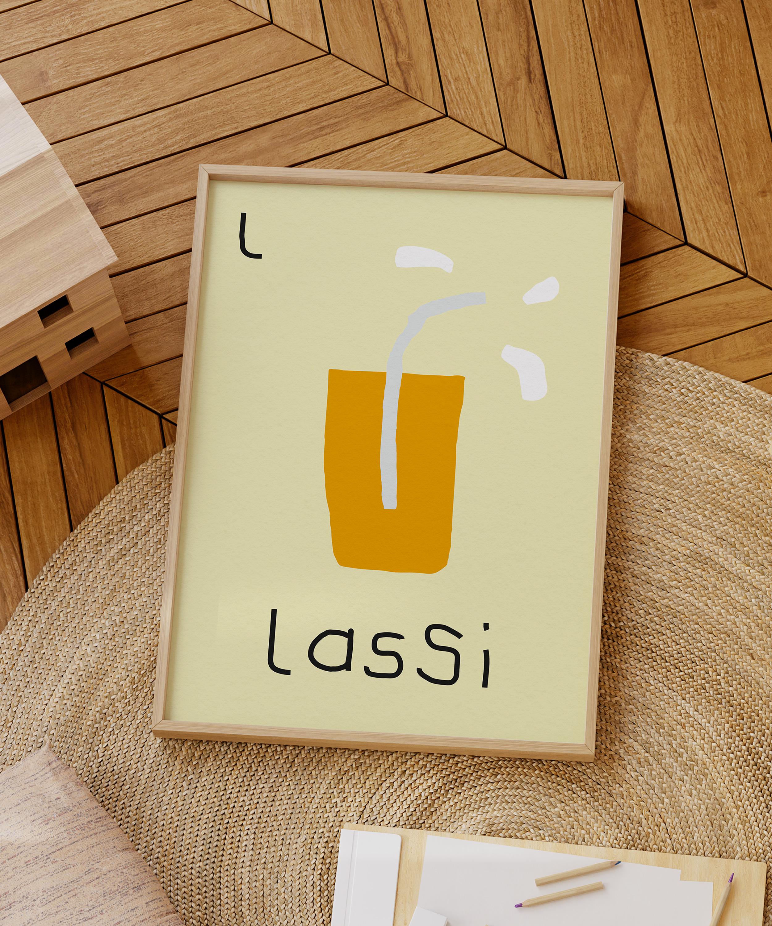 Lassi Print Letter L Poster Art Print for Kids Room Playroom Nursery ...