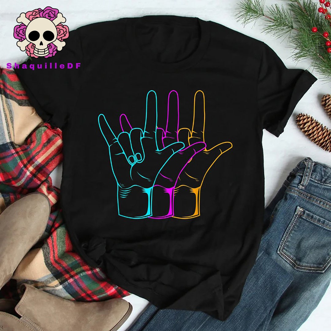 American Sign Language I Love You Asl T-shirt, I Love You ASL Shirt ...