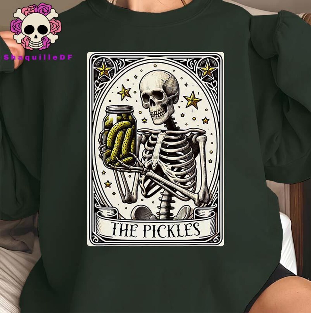 The Pickles Tarot Card Skeleton Canning Season Gardener T-shirt, Funny ...
