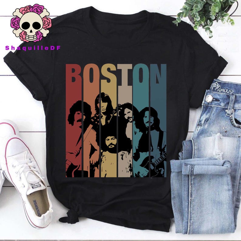 Boston Band Vintage T-shirt, Anniversary Gift for Fans, Boston Tour Shirt, Boston Rock Band ...