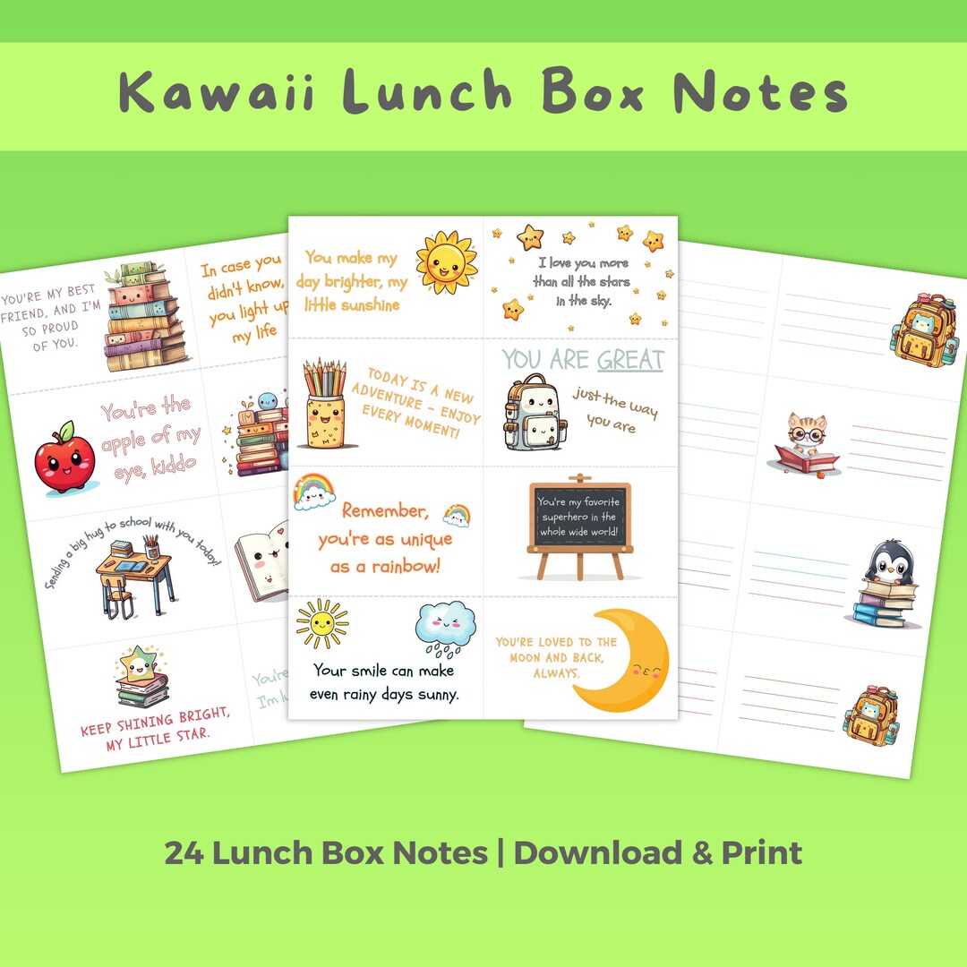 Lunch Box Notes for Kids, Kindness Cards, Back to School Notes, Lunch ...
