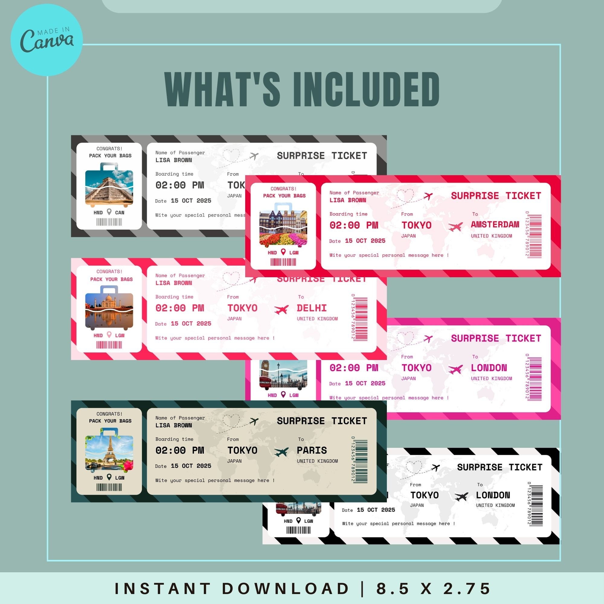 Editable Airline Boarding Pass Template, Boarding Pass, Customizable ... Editable Airline Boarding Pass Template, Boarding Pass, Customizable ...
