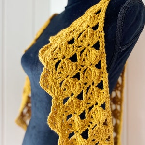 Mustard Yellow Crochet Vest With Lace Fans / Triangles / Arrows). Fancy ...