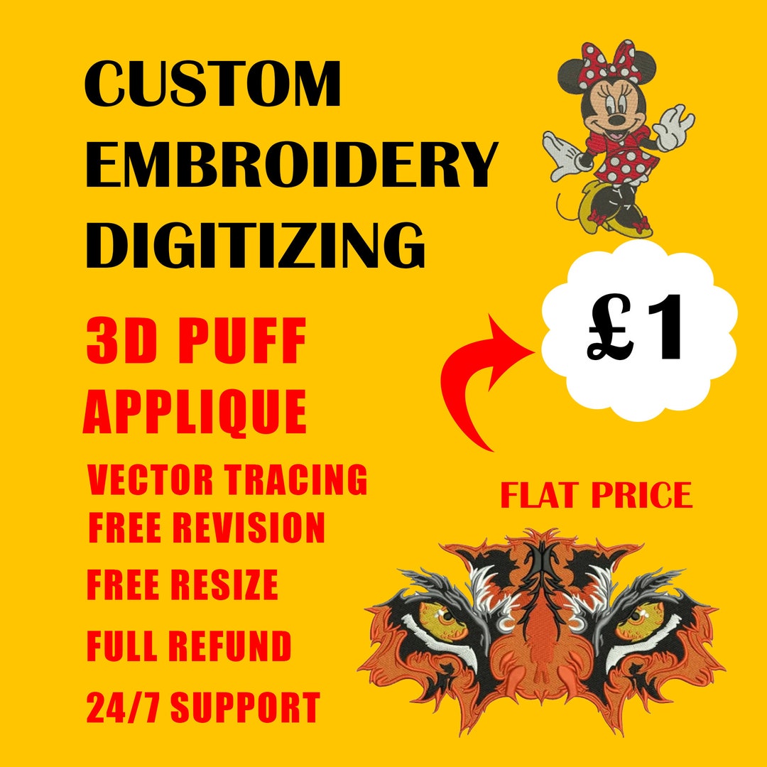 Custom Embroidery Digitizing / Embroidery Digitizing/ Embroidery Designer / Embroidery Design ...