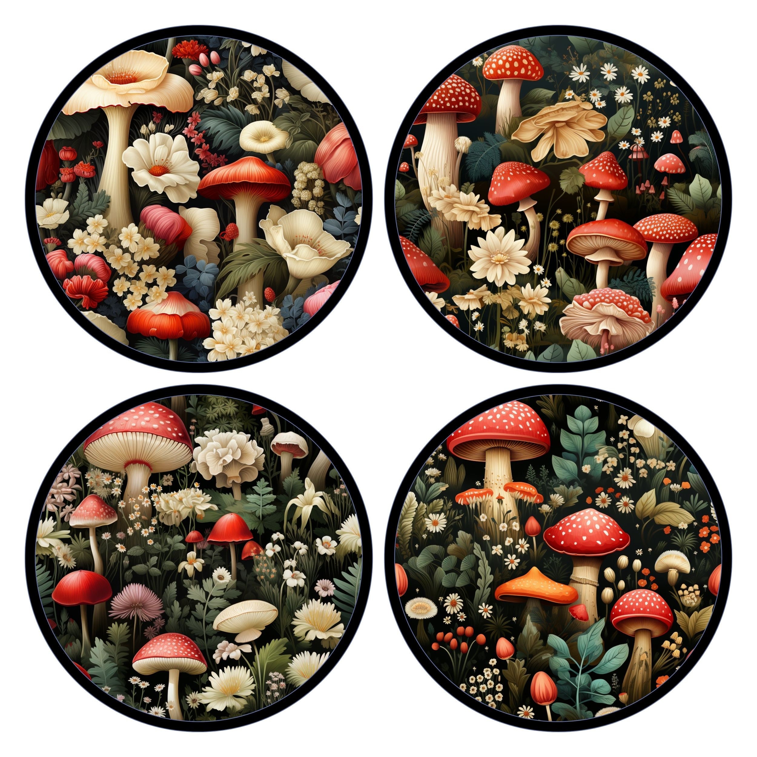 Mushroom Seamless Pattern Digital Paper Mushroom - Etsy