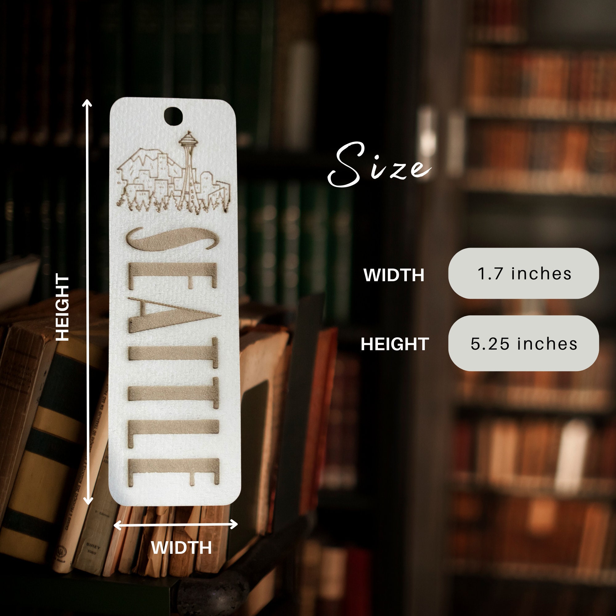 Seattle Skyline Bookmark, Laser Cut and Engraved Gift - Etsy