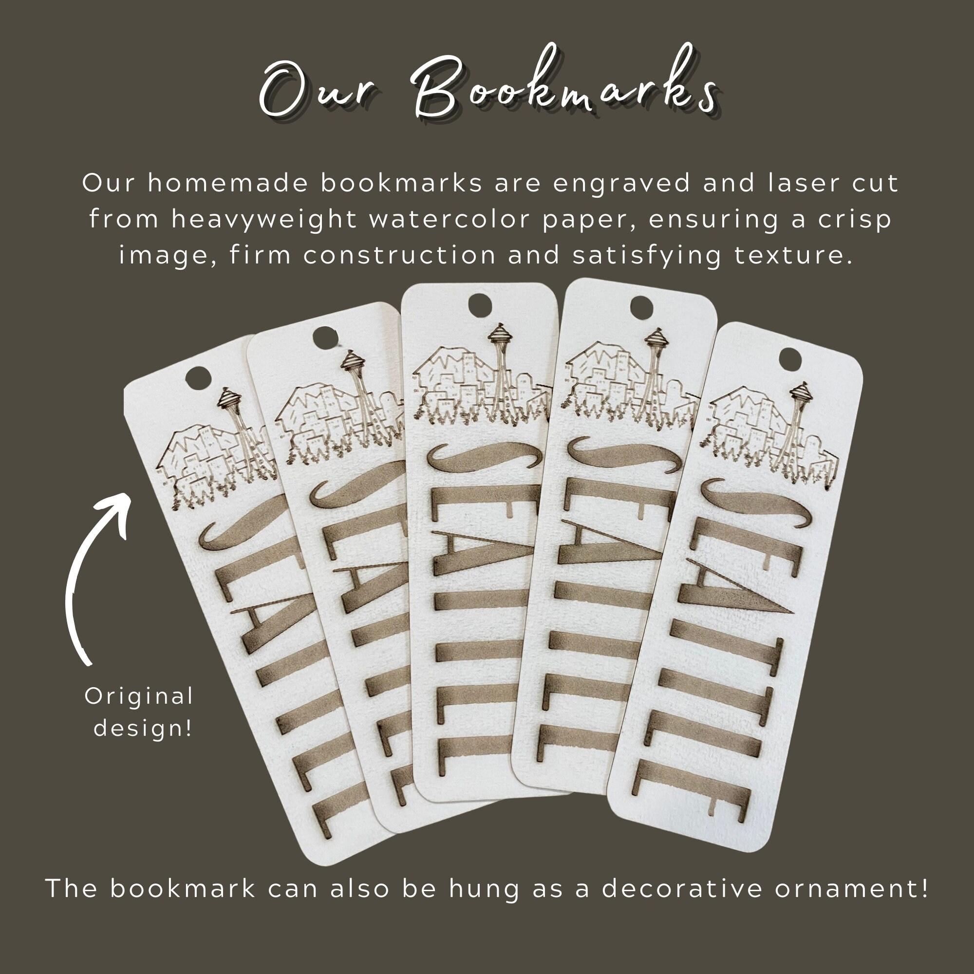 Seattle Skyline Bookmark, Laser Cut and Engraved Gift - Etsy