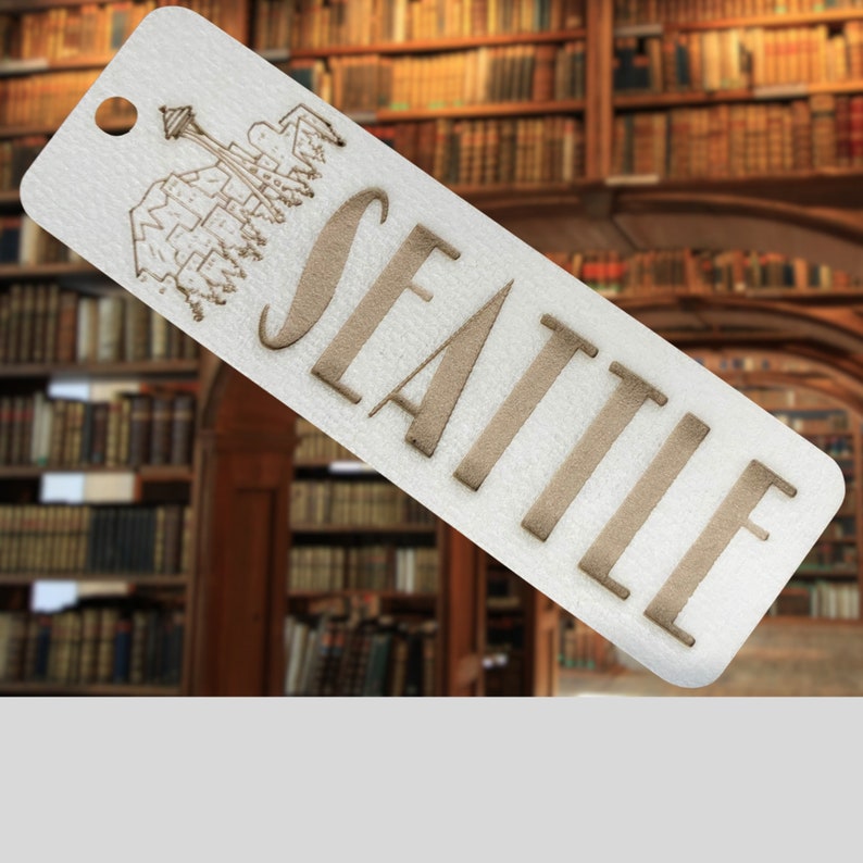 Seattle Skyline Bookmark, Laser Cut and Engraved Gift - Etsy
