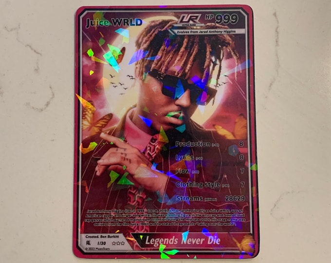 Juice WRLD Late Rapper Custom Trading Card 300 GSM 1 of 30 - Etsy