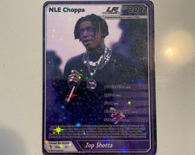 NLE Choppa Rapper Custom Trading Card 300 GSM 13 of 30 - Etsy Hong Kong