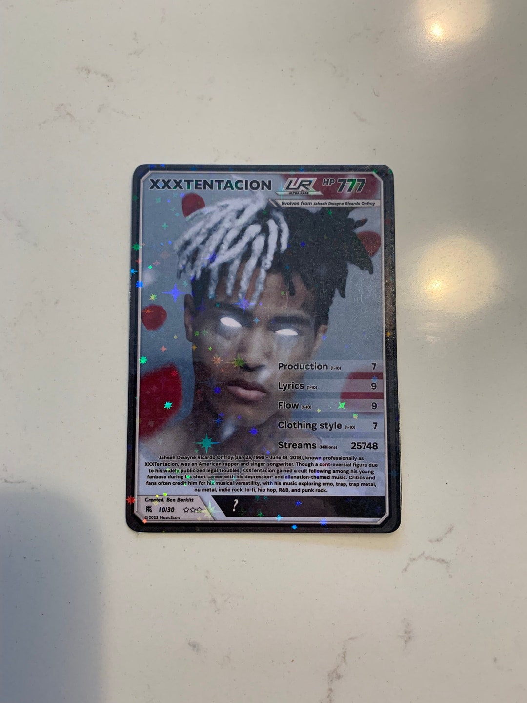 XXXTENTACION Rapper Custom Trading Card 300 GSM 10 of 30 - Etsy