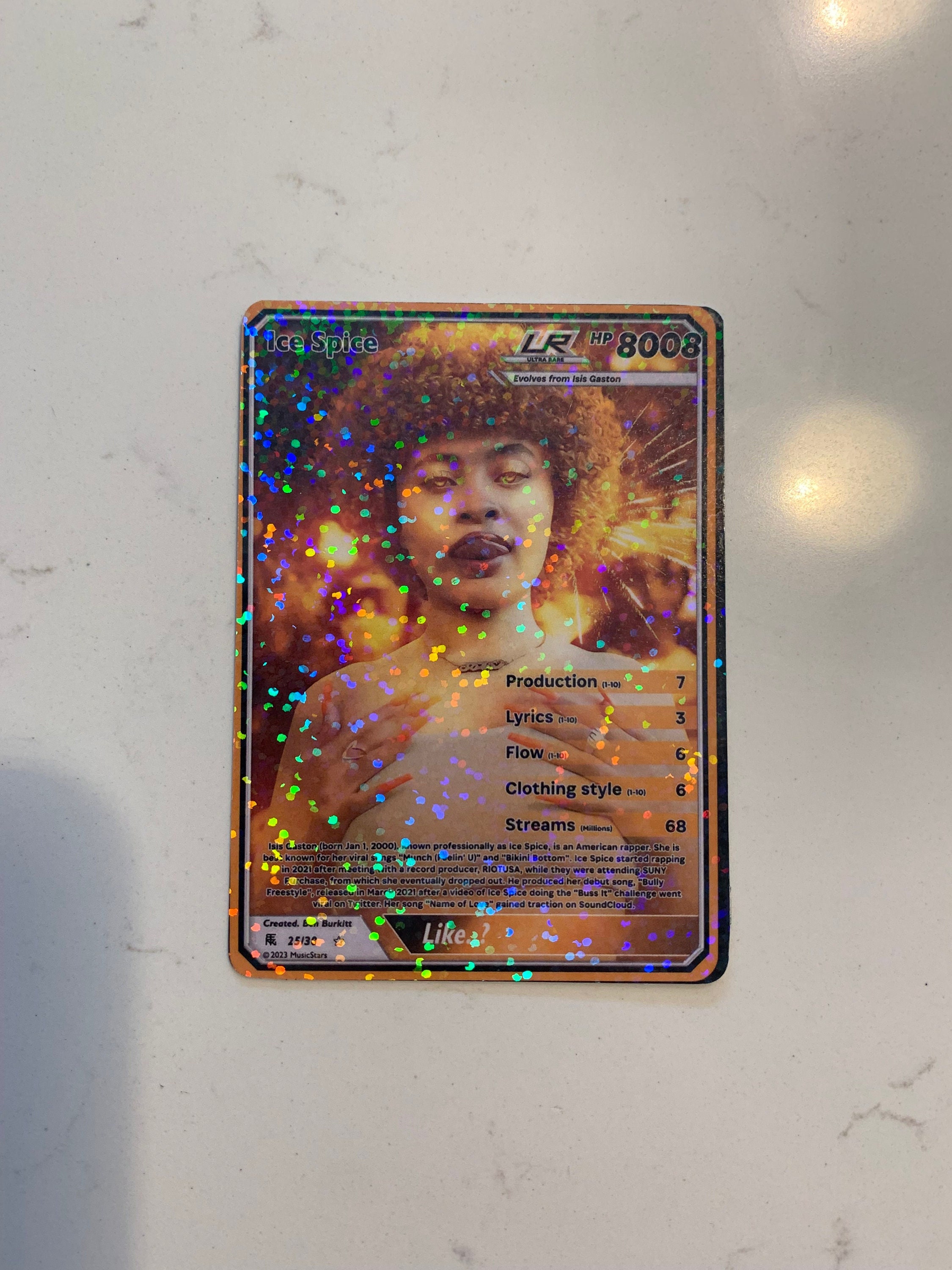 Ice Spice Rapper Custom Trading Card 300 GSM 25 of 30 - Etsy UK