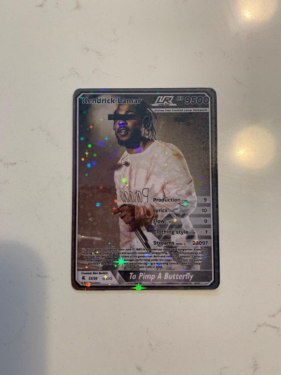 Kendrick Lamar Rapper Custom Trading Card 300 GSM 23 of 30 - Etsy