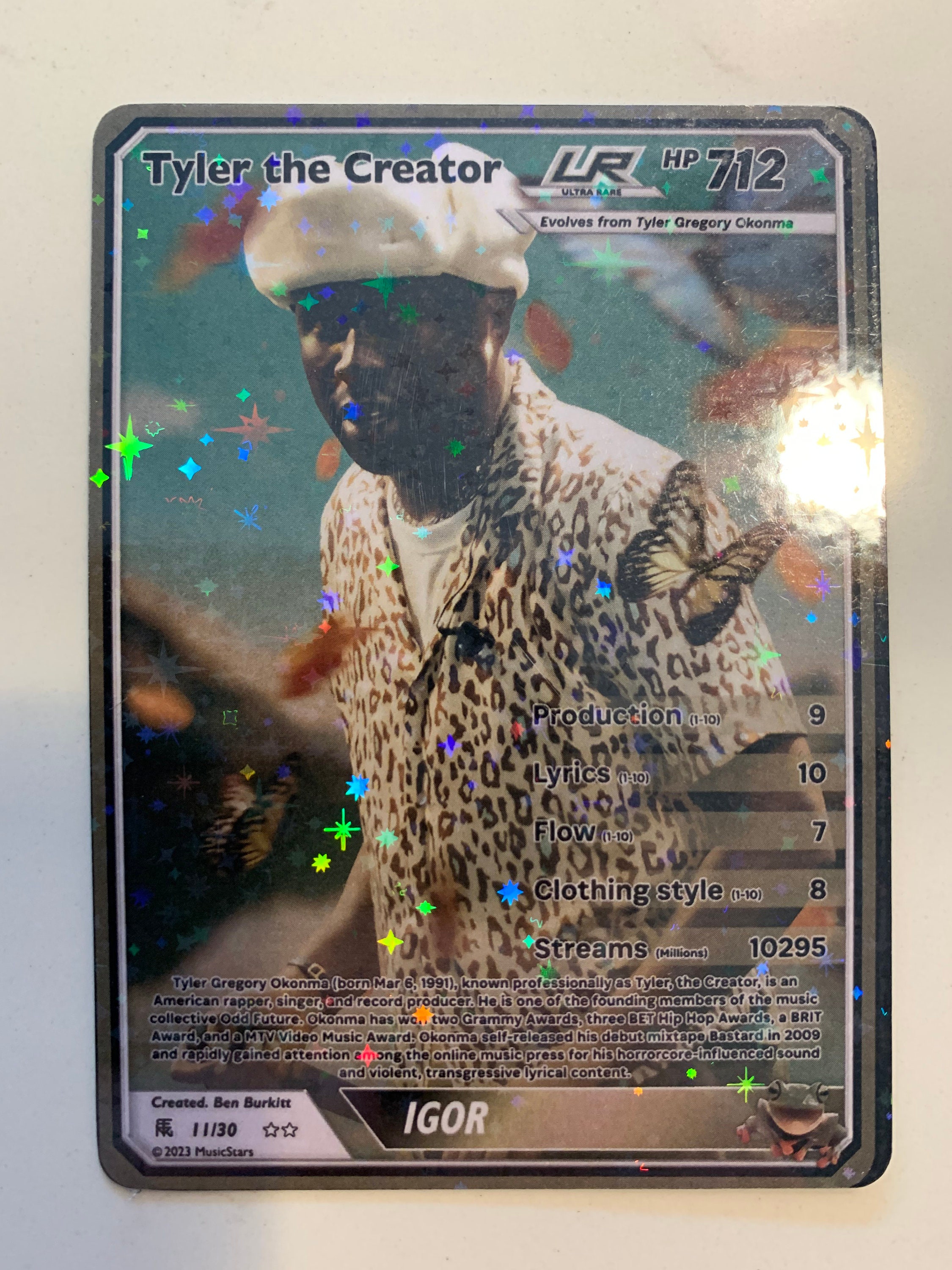 Tyler, the Creator Rapper Custom Trading Card 300 GSM 11 of 30 - Etsy