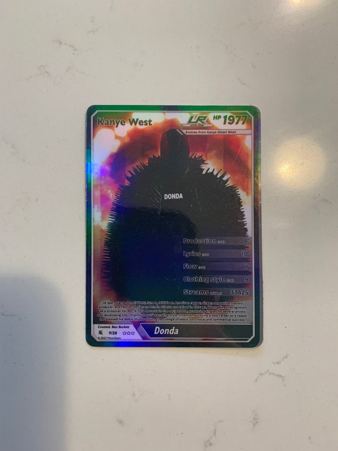 Kanye West Rapper Custom Trading Card 300 GSM 9 of 30 - Etsy