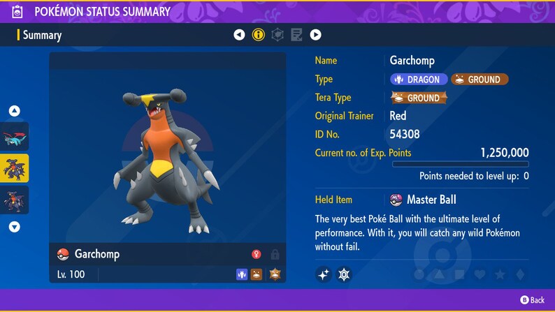 8X Bundle garchomp, Dragonite and More/ Shiny 6IV/ Level 100/masterball ...