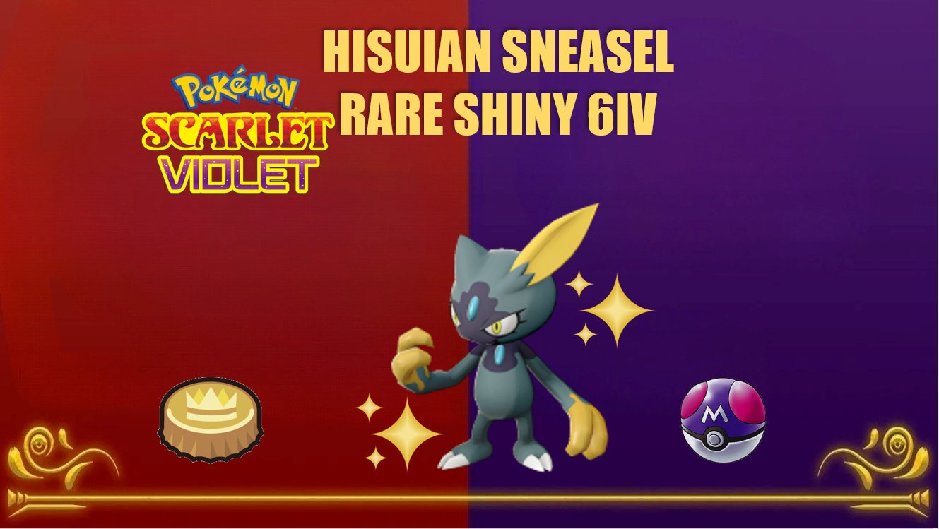 Pokémon Scarlet and Violet/ Rare Sneasel Hisuian/ Shiny 6IV / Level 100/masterball/ - Etsy
