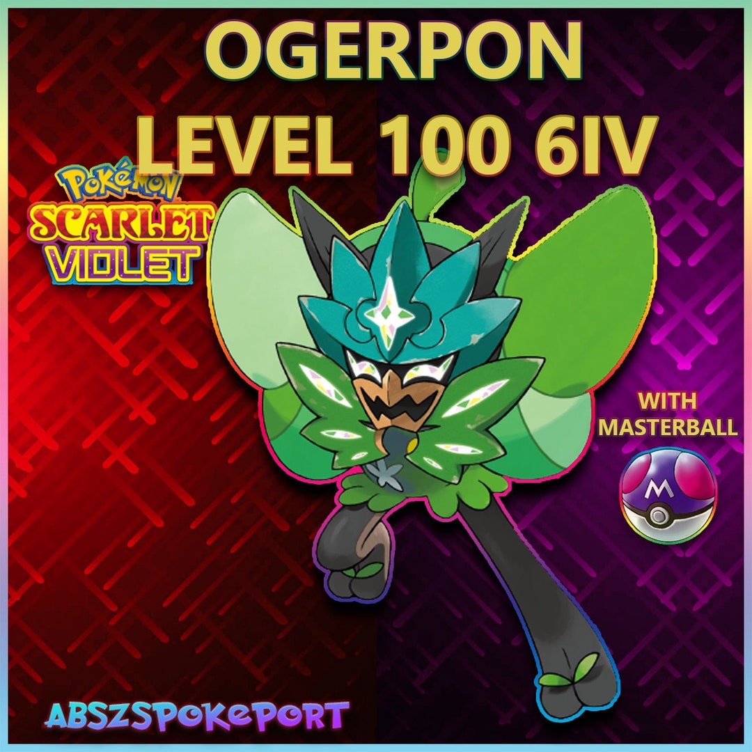 Ogerpon Teal Mask/ 6IV/ Pokemon Scarlet and Violet/ Competitive Battle and Tera Raid Ready ...