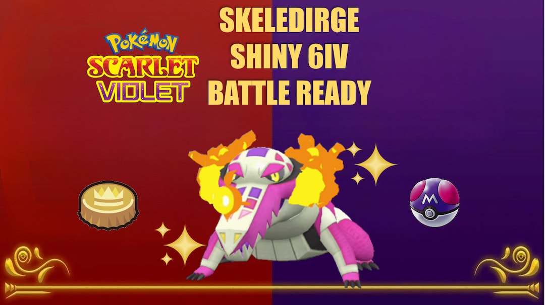 Pokémon Scarlet and Violet/ Skeledirge/ Shiny 6IV / Level 100/masterball/starter/ 100% Legal - Etsy