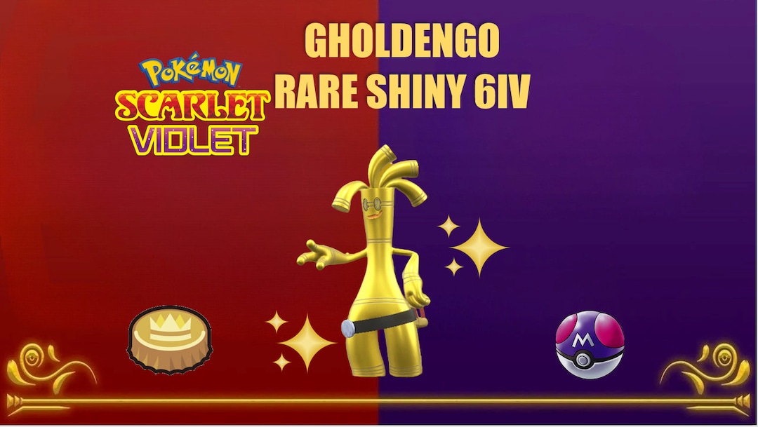 Pokémon Scarlet and Violet/ Rare Shiny Gholdengo/ 6IV / Level 100/masterball/ - Etsy
