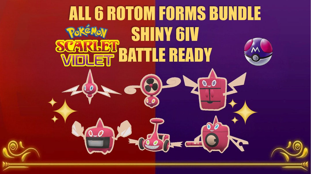 All 6 Rotom Forms Bundle /shiny 6IV/ Level 100/masterball/breed/ 100% Legal/ Pokémon Scarlet and ...