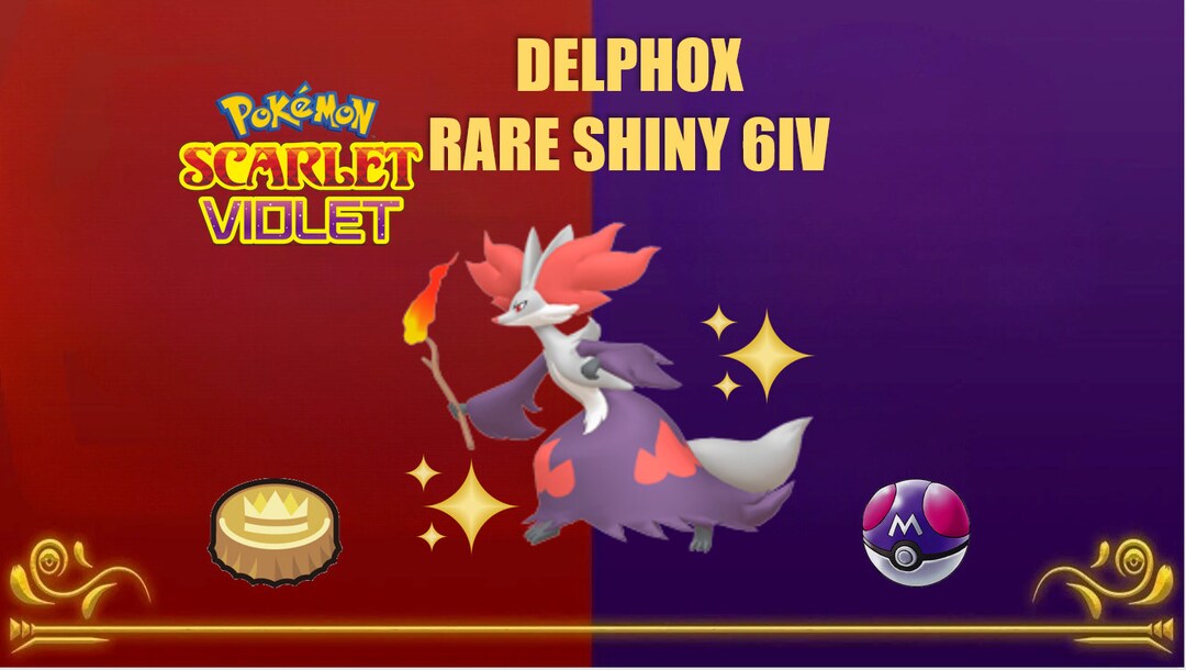 Pokémon Scarlet and Violet/ Rare Delphox/ Shiny 6IV / Level 100/masterball - Etsy