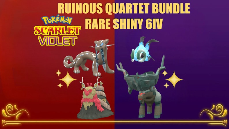 Pokémon Scarlet and Violet/ Rare Shiny Ruinous Quartet/ - Etsy