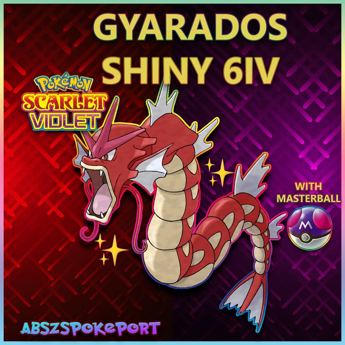 Gyarados/ 6IV Shiny/ Pokemon Scarlet and Violet/ Competitive Battle and Tera Raid Ready/ Level ...