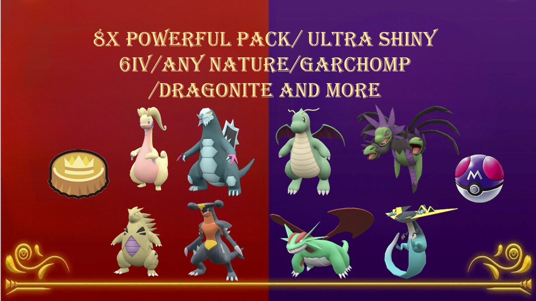 8X Bundle garchomp, Dragonite and More/ Shiny 6IV/ Level 100/masterball ...