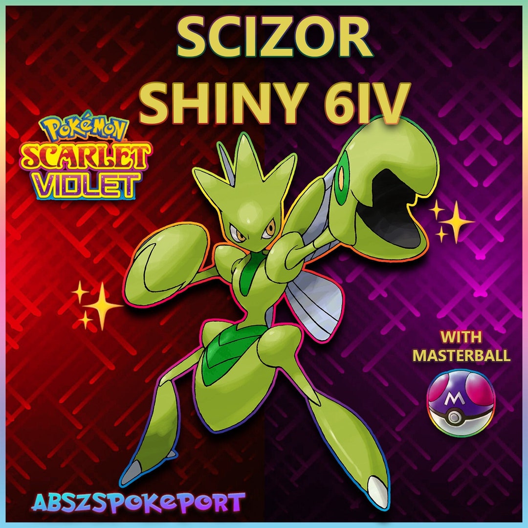 Scizor/ 6IV Shiny/ Pokemon Scarlet and Violet/ Competitive Battle and Tera Raid Ready/ Level 100 ...