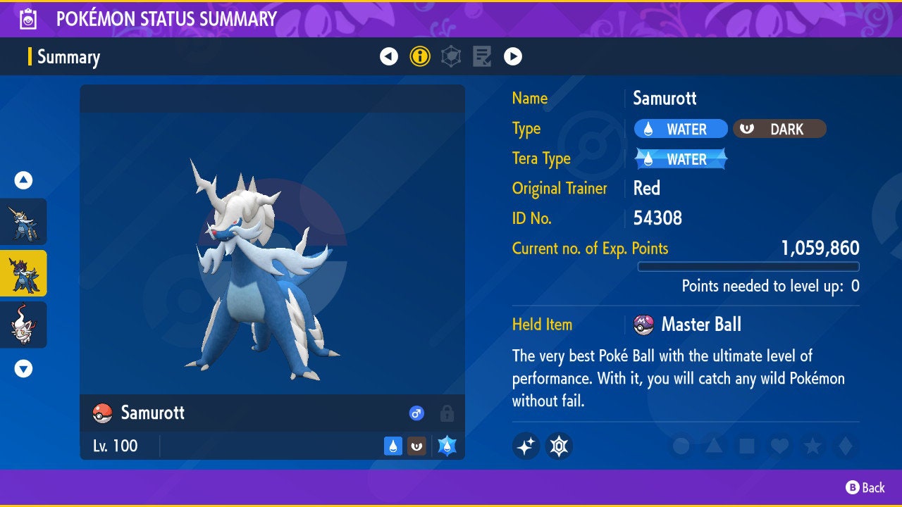 Pokémon Scarlet and Violet/ Rare Samurott Hisuian/ Shiny 6IV / - Etsy