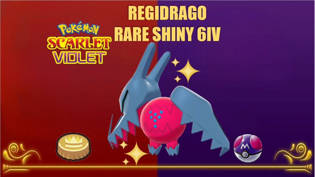 Pokémon Scarlet and Violet/ Rare Shiny Regidrago/ 6IV / Level 100/masterball - Etsy