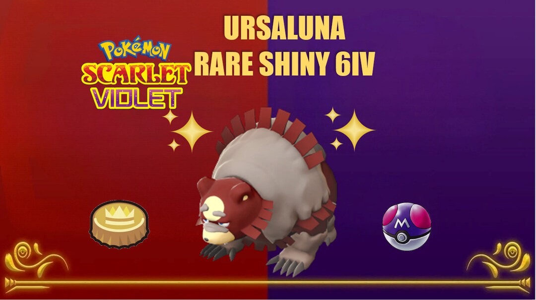 Pokémon Scarlet and Violet/ Rare Ursaluna/ Shiny 6IV / Level 100/masterball - Etsy