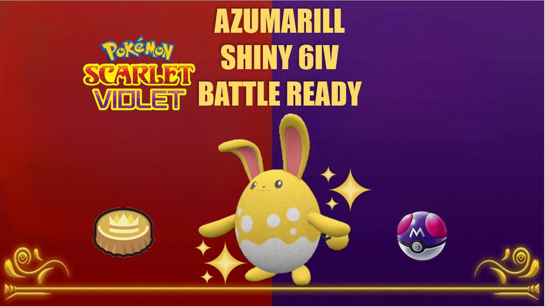Pokémon Scarlet and Violet/ Azumarill/ Shiny 6IV / Level 100/masterball/ 100% Legal - Etsy