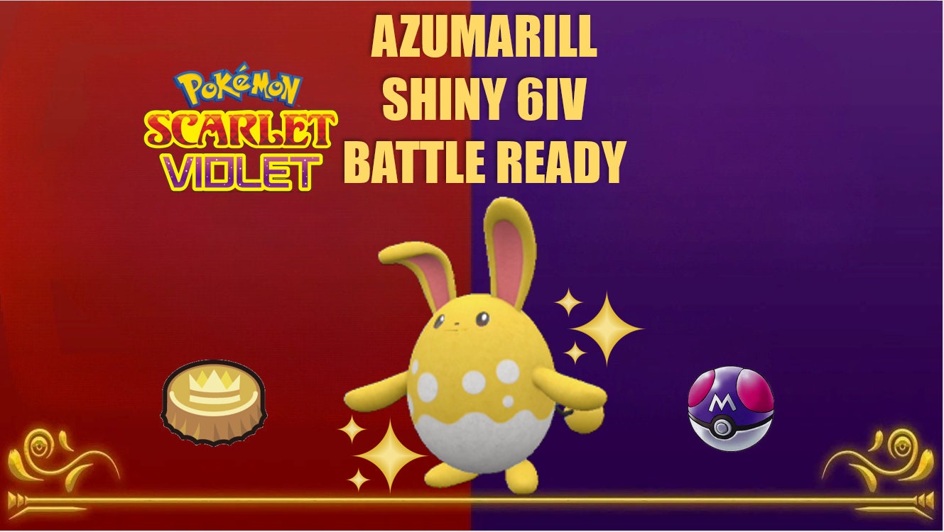 Pokémon Scarlet and Violet/ Azumarill/ Shiny 6IV / Level 100/masterball/ 100% Legal - Etsy