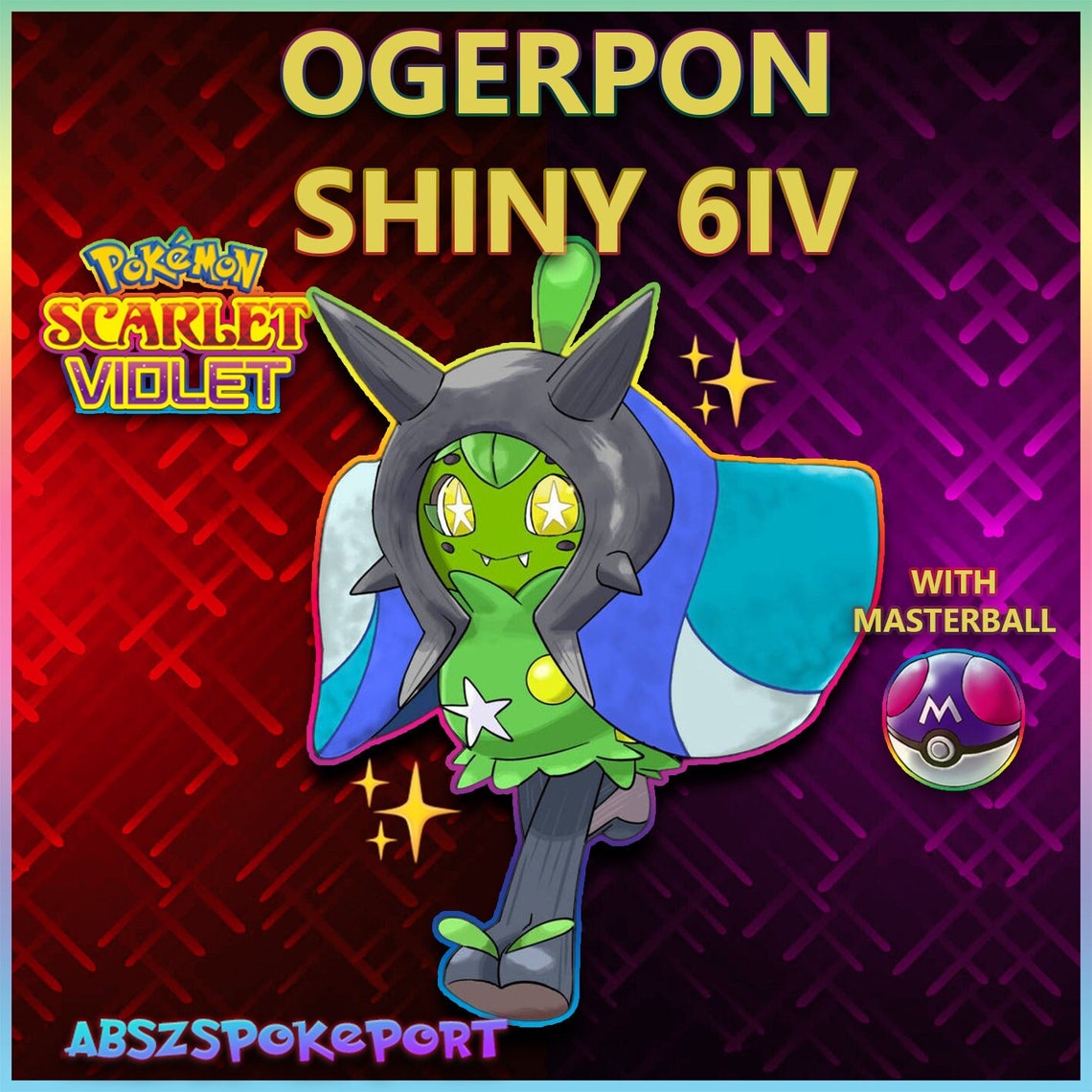 Pokémon Scarlet and Violet/ Rare Shiny Ogerpon Wellspring Mask/ 6IV / Level 100/masterball/ - Etsy