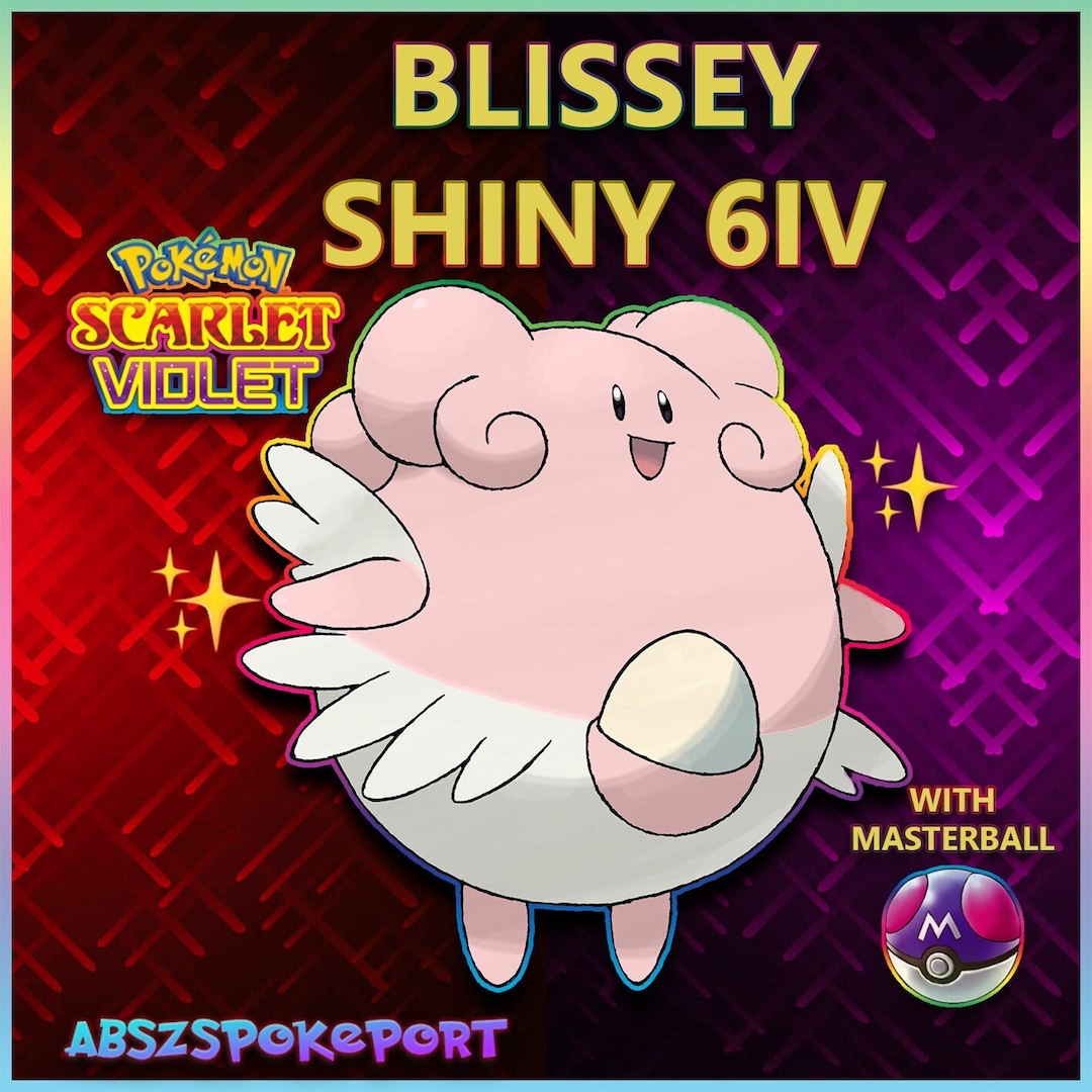 Blissey/ 6IV Shiny/ Pokemon Scarlet and Violet/ Competitive Battle and Tera Raid Ready/ Level ...