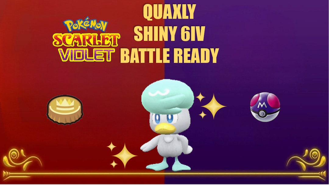 Pokémon Scarlet and Violet/ Quaxly/ Shiny 6IV / Level 1/starter/masterball/breed/ 100% Legal - Etsy
