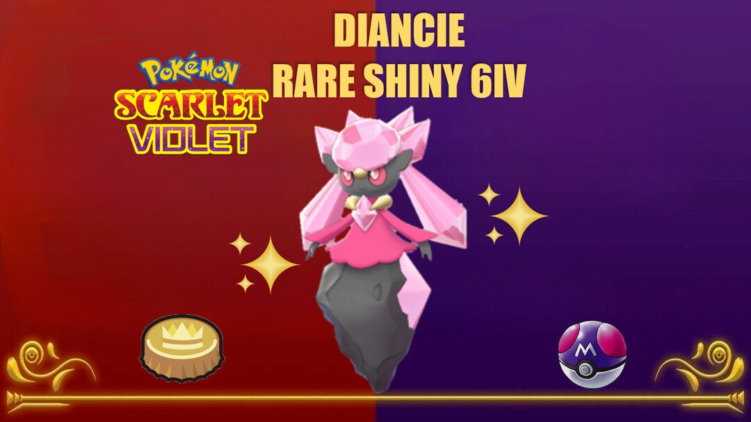 Pokémon Scarlet and Violet/ Rare Shiny Diancie/ 6IV / Level 100/masterball/ - Etsy