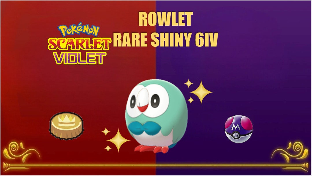 Pokémon Scarlet and Violet/ Rare Rowlet/ Shiny 6IV / Level 100/masterball/ - Etsy