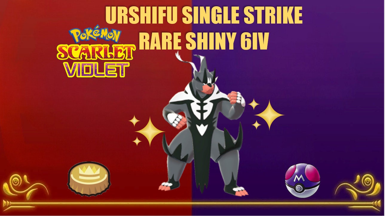 Pokémon Scarlet and Violet/ Rare Shiny Urshifu single Strike/ 6IV / Level 100/masterball/ - Etsy