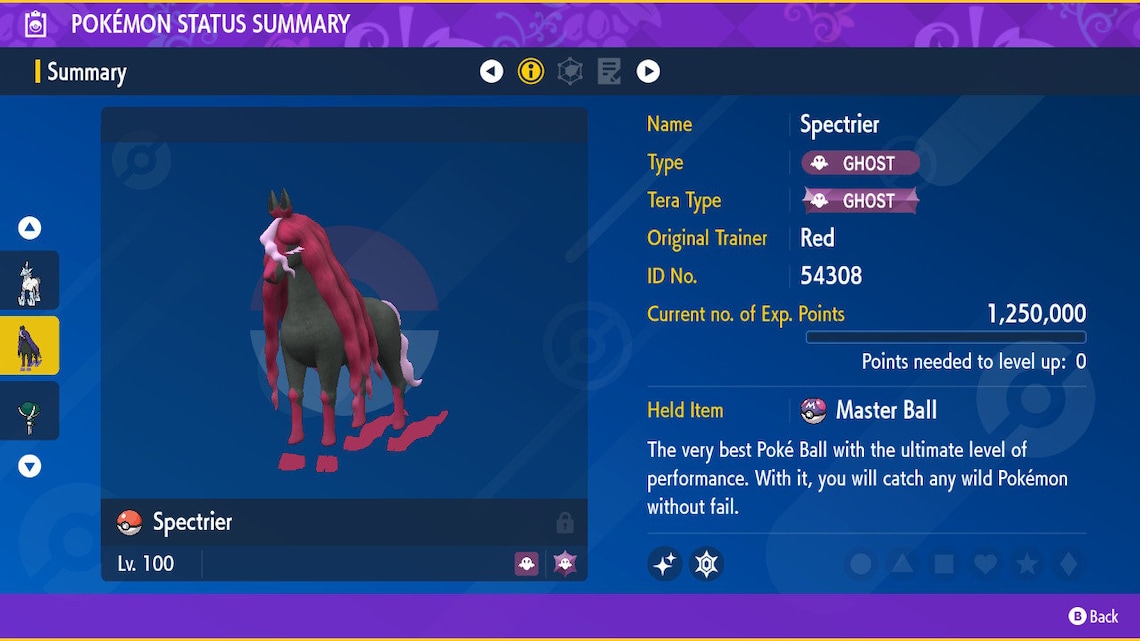 Pokémon Scarlet and Violet/ Rare Shiny Spectrier/ 6IV / Level 100 ...